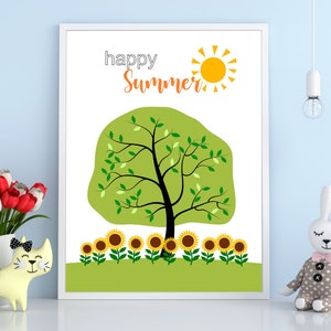 4 Season Wall Art, Poster & Print - Set of 4 - Four Season Trees ...