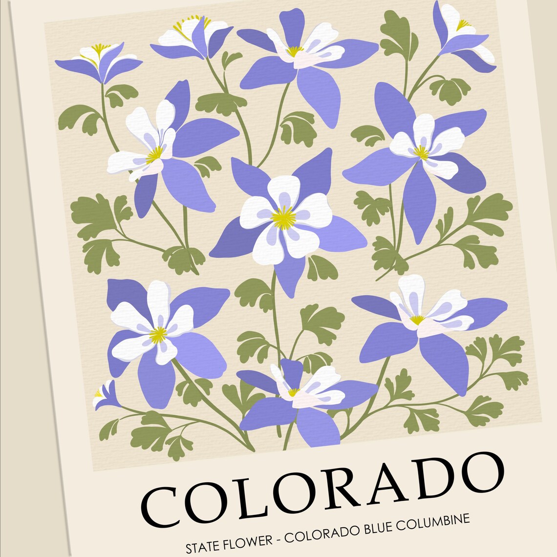 Colorado Blue Columbine Flower Market Print | Personalized State Flower ...