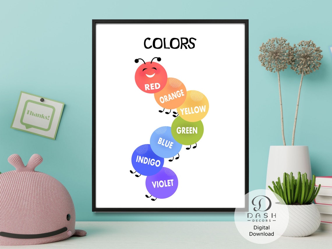 Learning Printable Color Chart & Poster for Pre K Learning - Etsy
