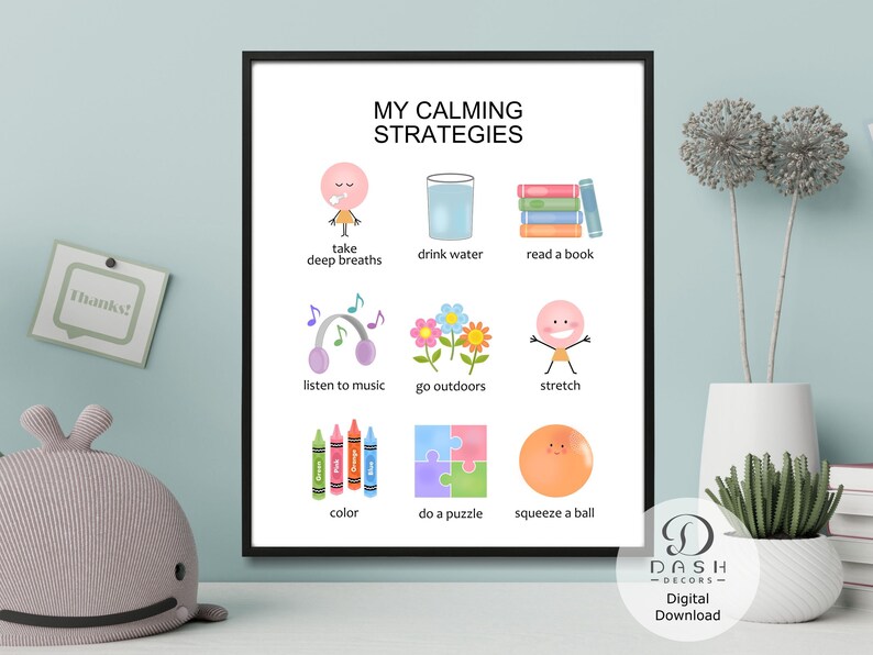 My Calming Strategies Chart & Poster for Kids Feelings - Etsy