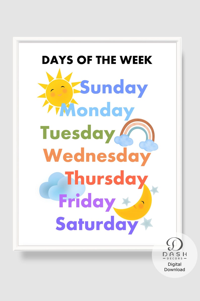 days-of-the-week-printable-chart-poster-and-print-for-kid-etsy