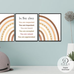 Boho Rainbow Classroom Affirmation Posters for Kids - Set of 3 ...
