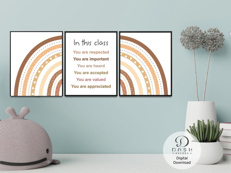 Boho Rainbow Classroom Affirmation Posters for Kids Set of 3 - Etsy