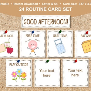 Printable Daily Routine Cards for Kids - Visual Routine Cards, Schedule ...