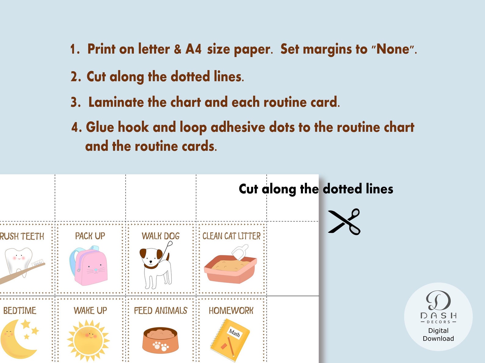 Visual Daily Responsibility Chart With Routine Cards for Kids | Etsy