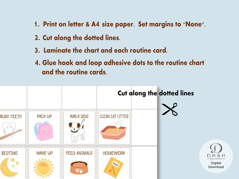Visual Daily Responsibility Chart With Routine Cards for Kids ...