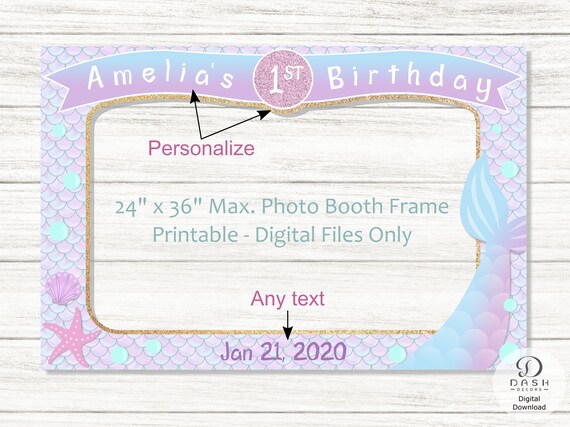 DIY Personalized Mermaid Photo Booth Frame Selfie Frame - Etsy