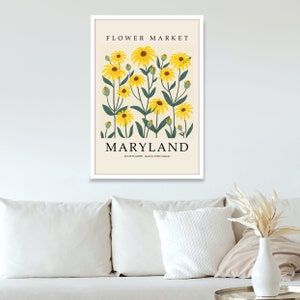 Maryland Black-eyed Susan Flower Market Art Print, Maryland State ...