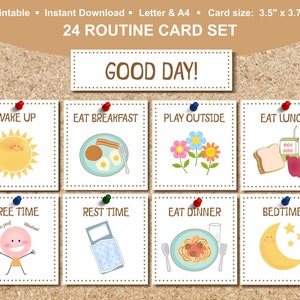 Printable Daily Routine Cards for Kids - Visual Routine Cards, Schedule ...