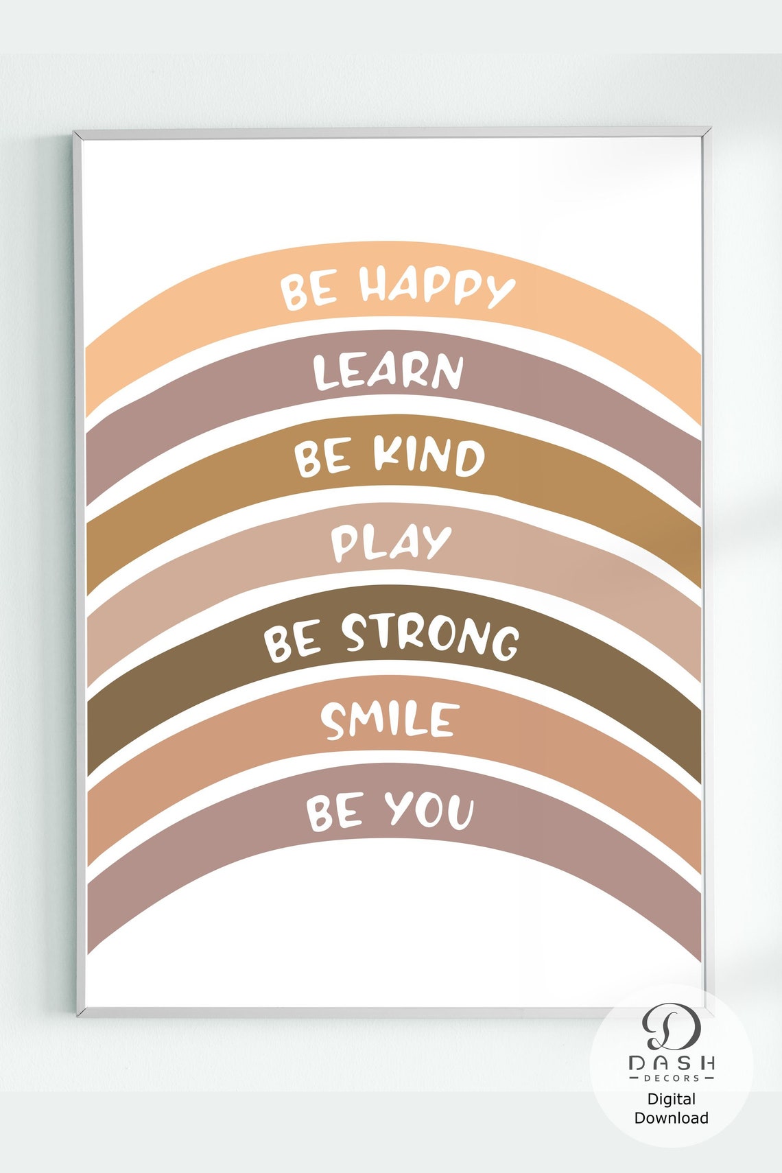 Boho Rainbow Daily Affirmation Wall Art for Kid's Room, Playroom ...