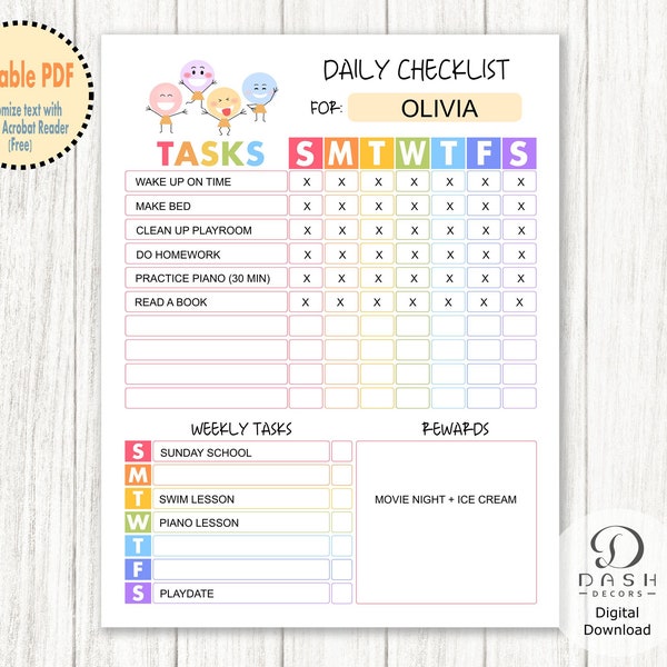 5 Year Old Chart Printable - Etsy