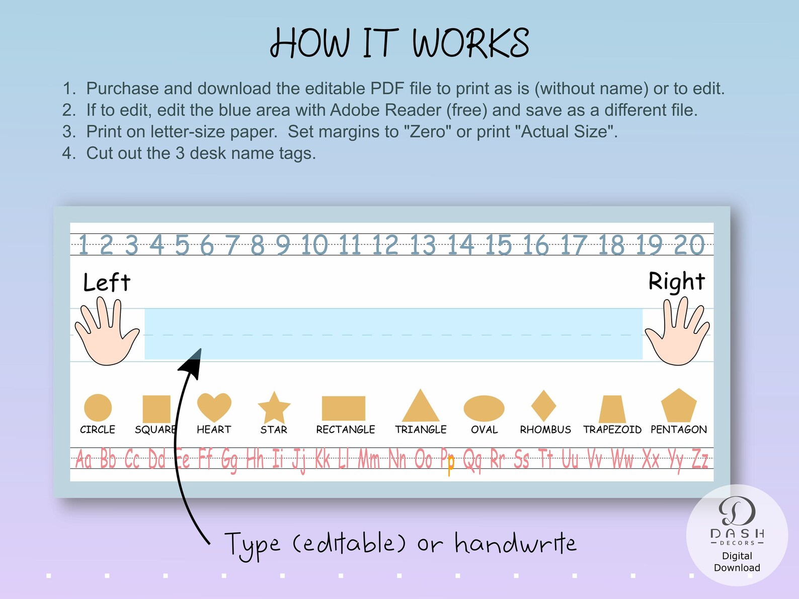 Editable Desk Name Tags for Classroom, Student Name Tags for School ...