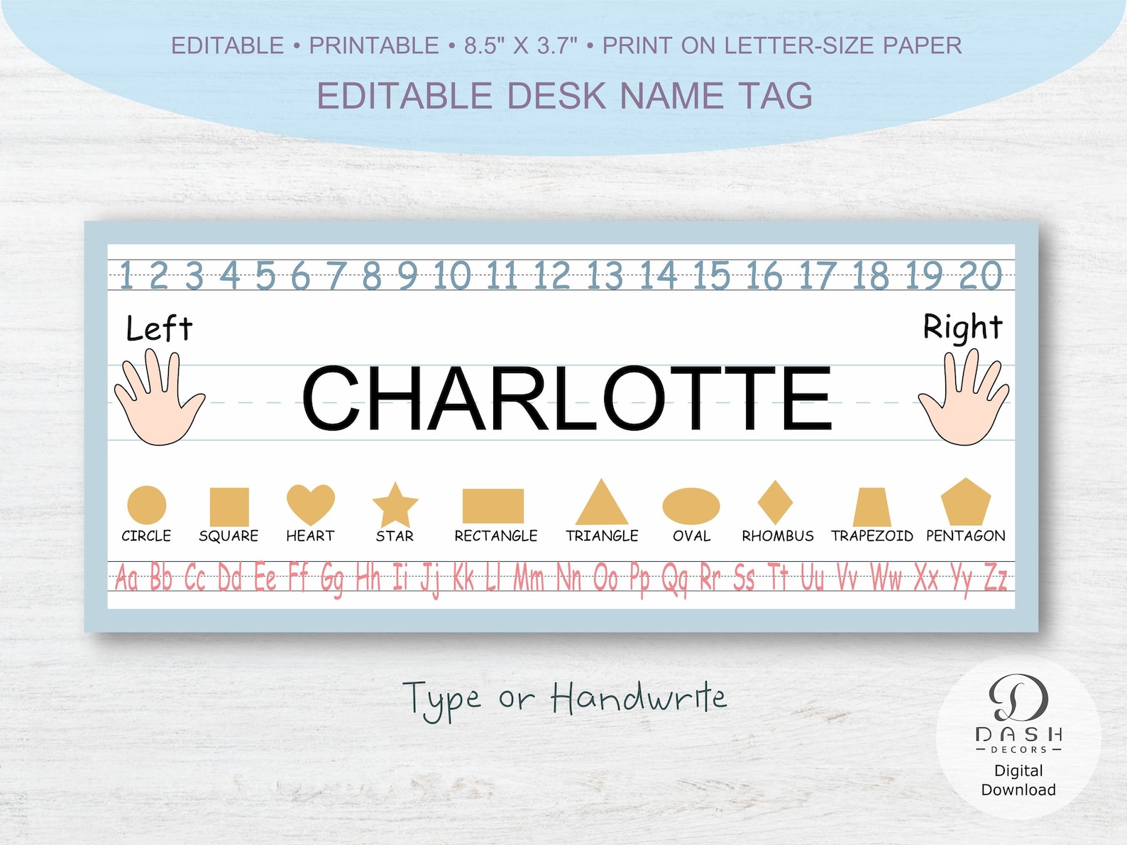Editable Desk Name Tags for Classroom, Student Name Tags for School ...