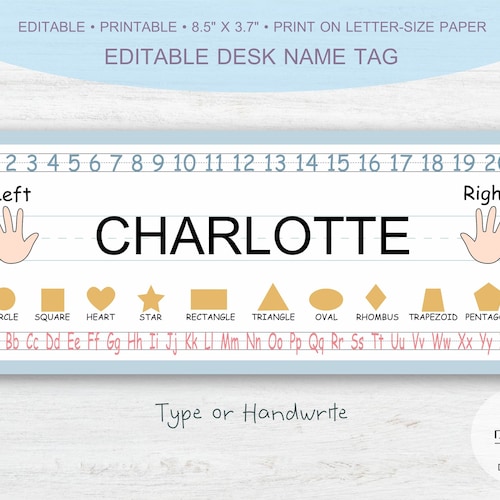 Editable Desk Name Tags for Classroom Student Name Tags for - Etsy Canada