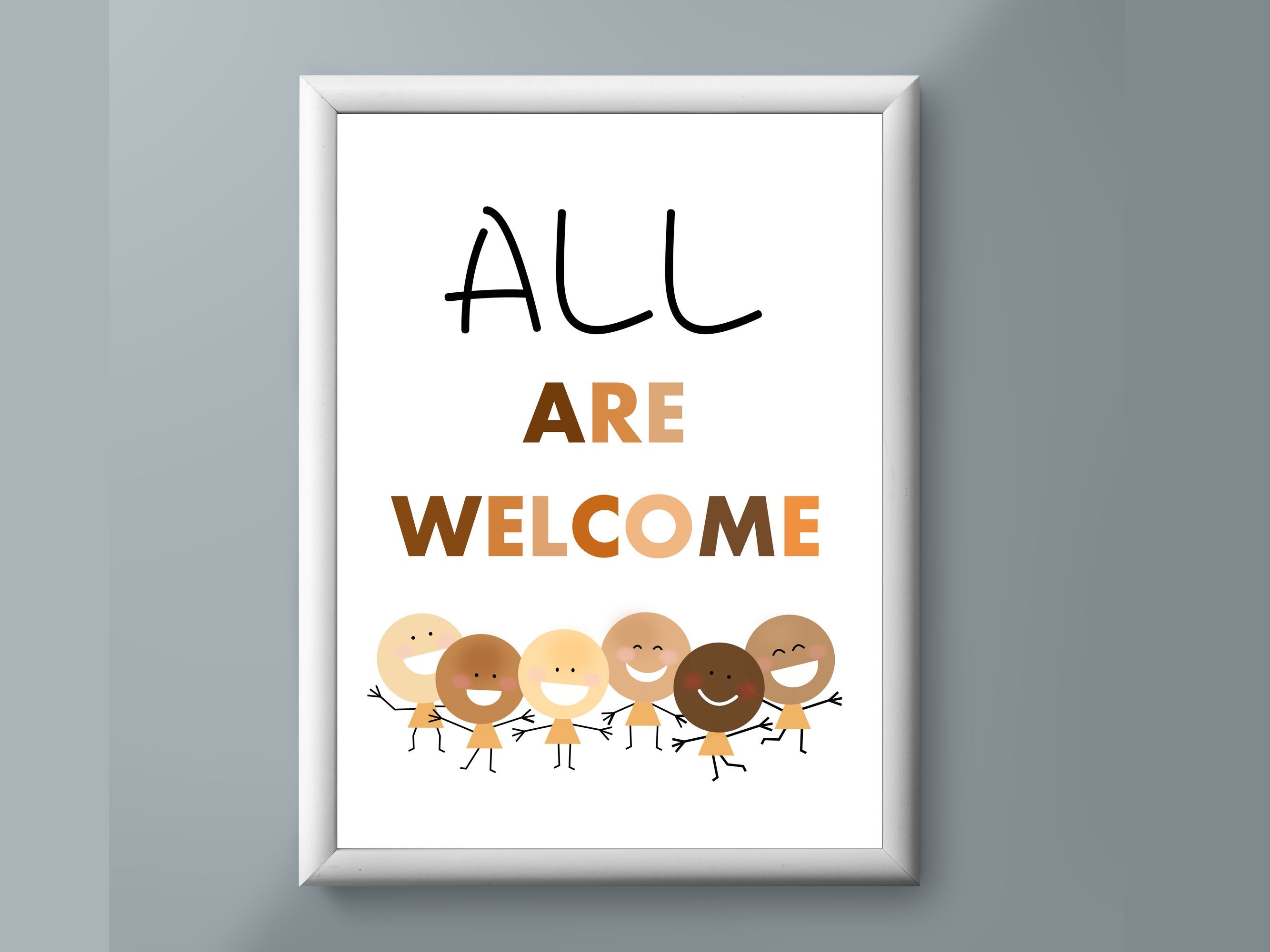 All Are Welcome Here Sign for Classroom & Preschool All Are - Etsy
