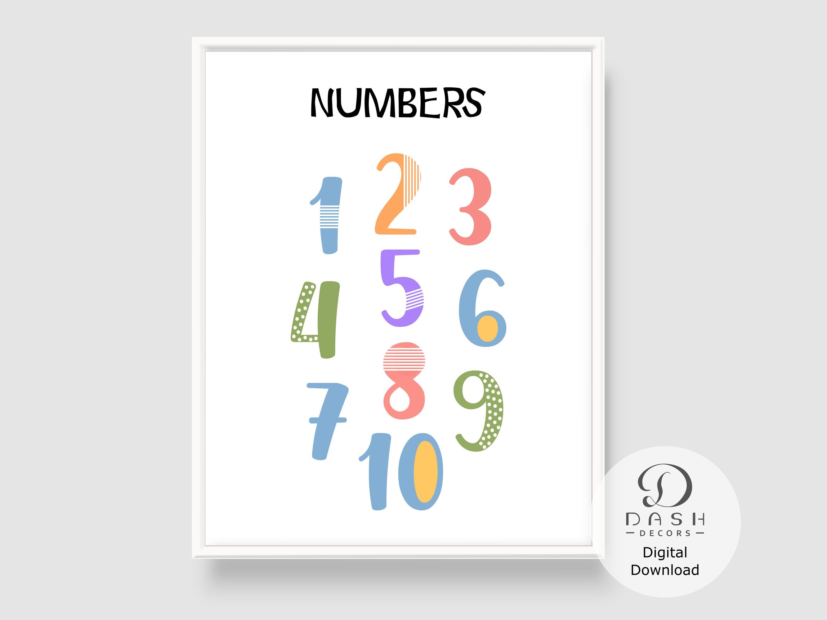 Learning Numbers Chart 1-10 Numbers Poster for Preschool - Etsy
