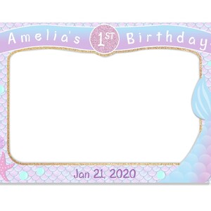 DIY Personalized Mermaid Photo Booth Frame - Selfie Frame Photo Booth ...