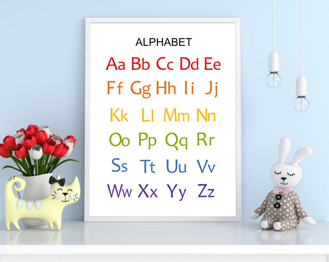 Printable Alphabet Poster & Print - Rainbow Alphabet Wall Art for ...