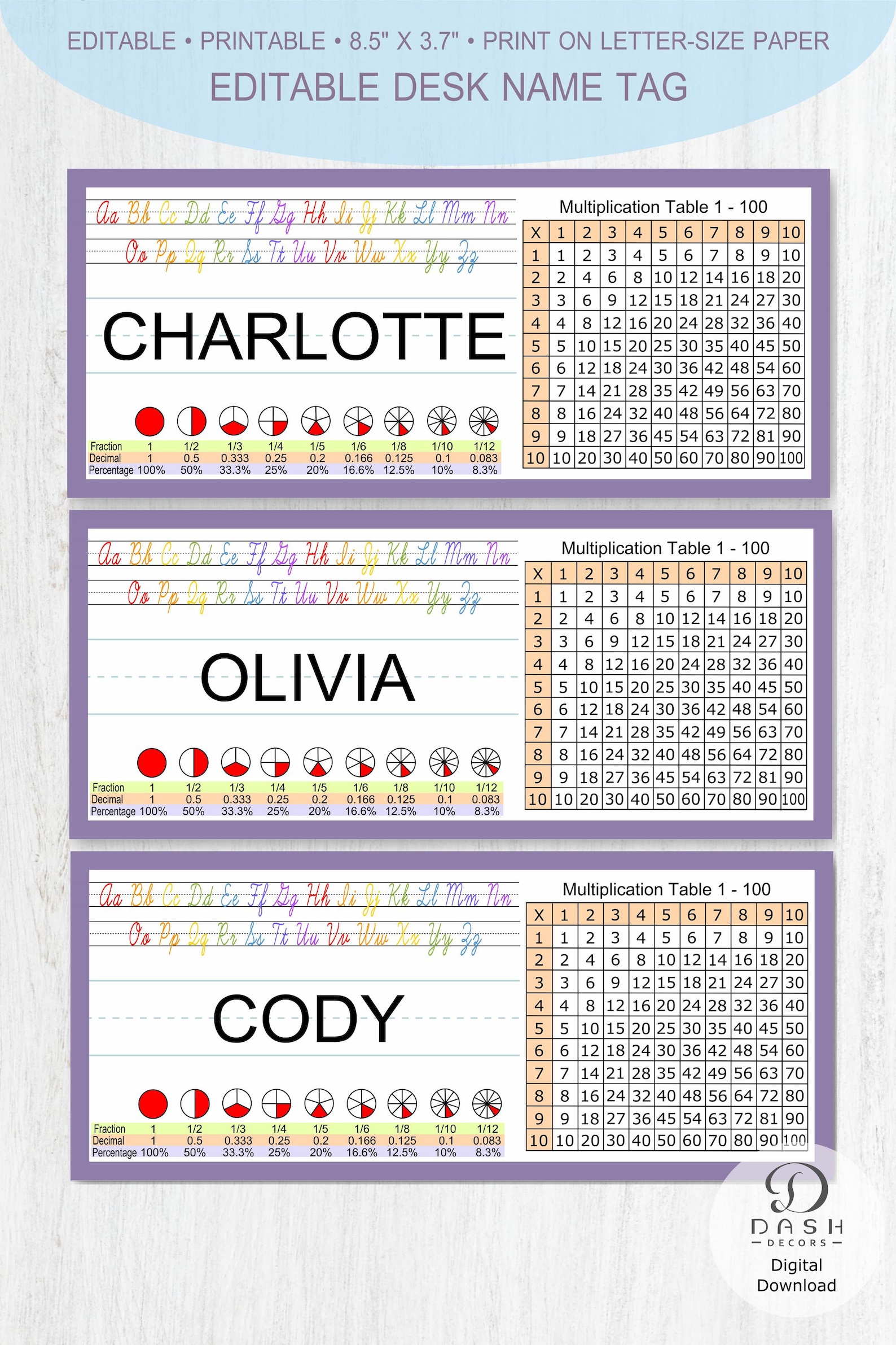 Desk Name Tags, Classroom Name Tags & Name Plates for Students ...