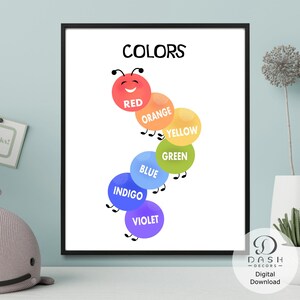 Learning Printable Color Chart & Poster for Pre K Learning - Montessori ...