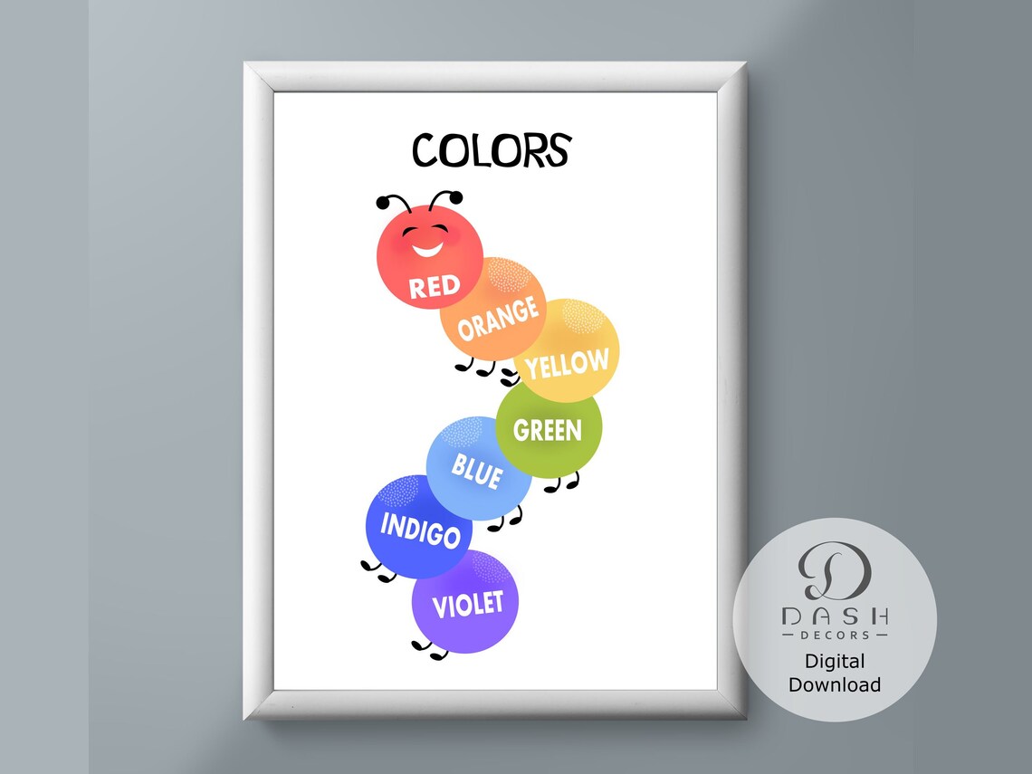 Learning Printable Color Chart & Poster for Pre K Learning - Etsy