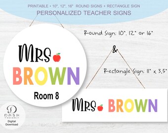 Teacher Name Sign for Door - Etsy