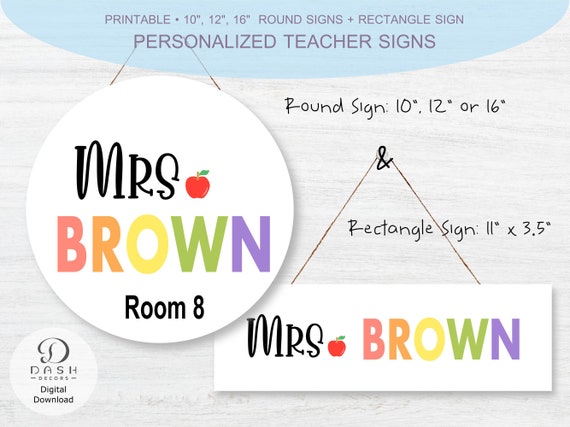 Personalized Teacher Sign for Classroom and Teacher's Desk | Etsy