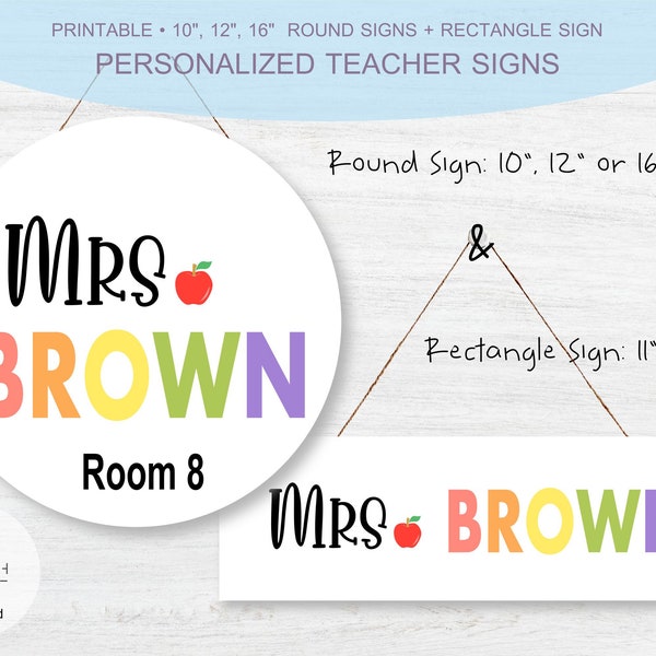 Teacher Name Sign Hanging - Etsy