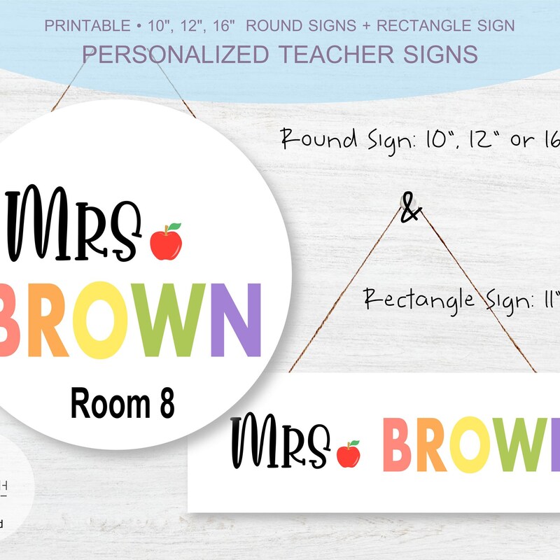 Teacher Name Sign Hanging - Etsy