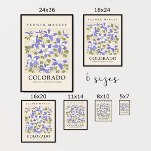 Colorado Blue Columbine Flower Market Print | Personalized State Flower ...