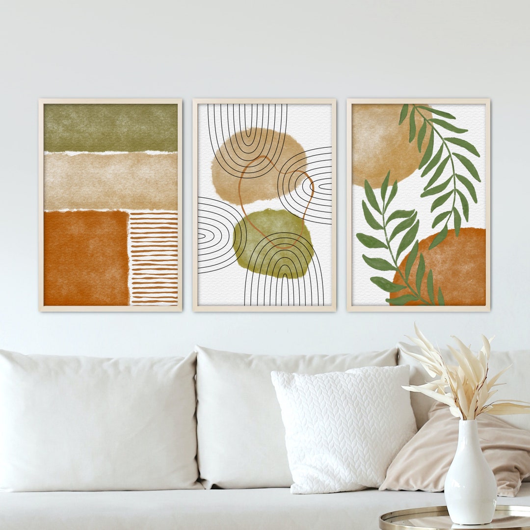 3 Piece Boho Neutral ART PRINTS Set, Unframed Poster Set, Set of 3 ...