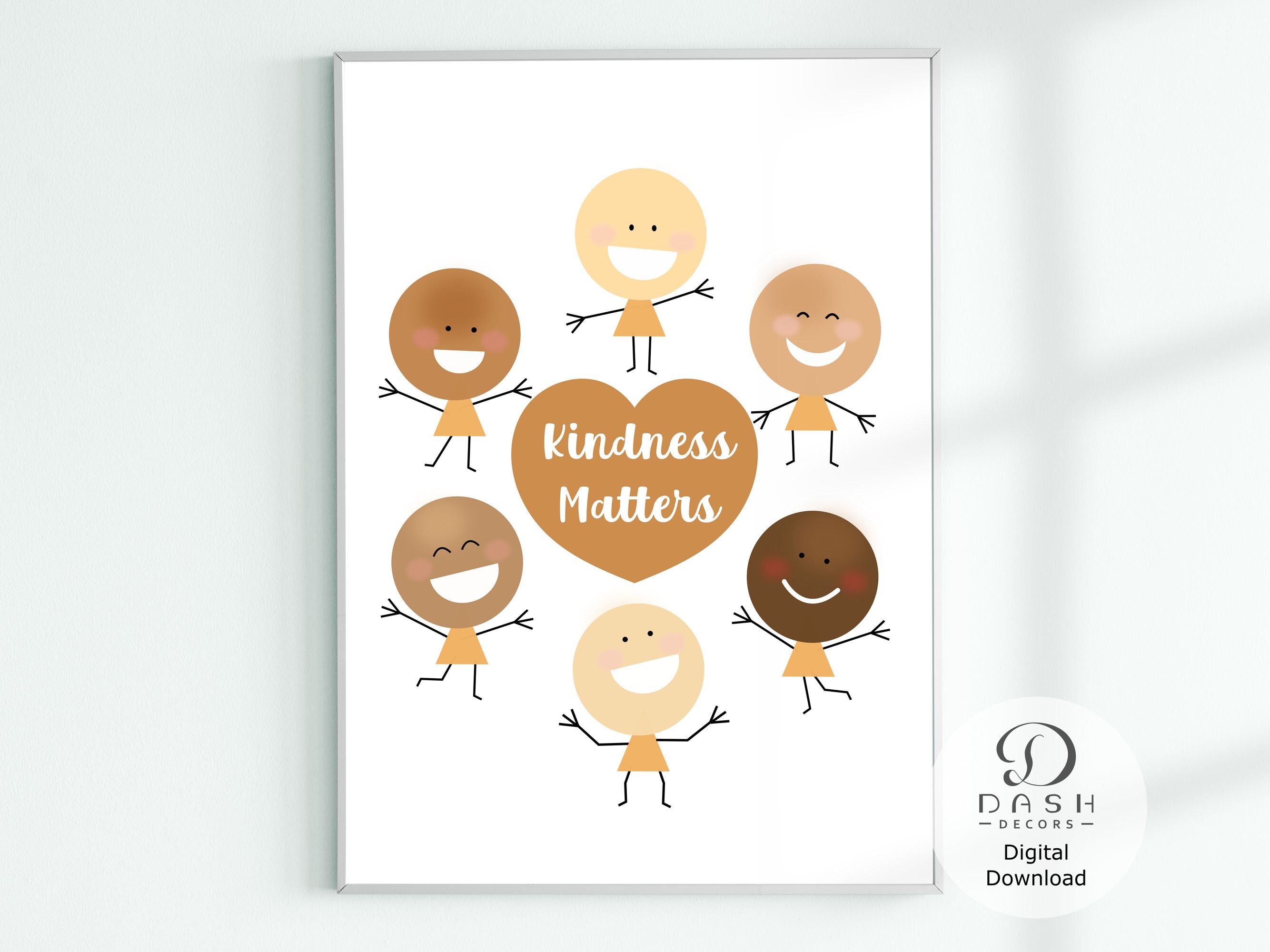 Kindness Matters Poster Sign & Wall Art for Kids Kindness - Etsy