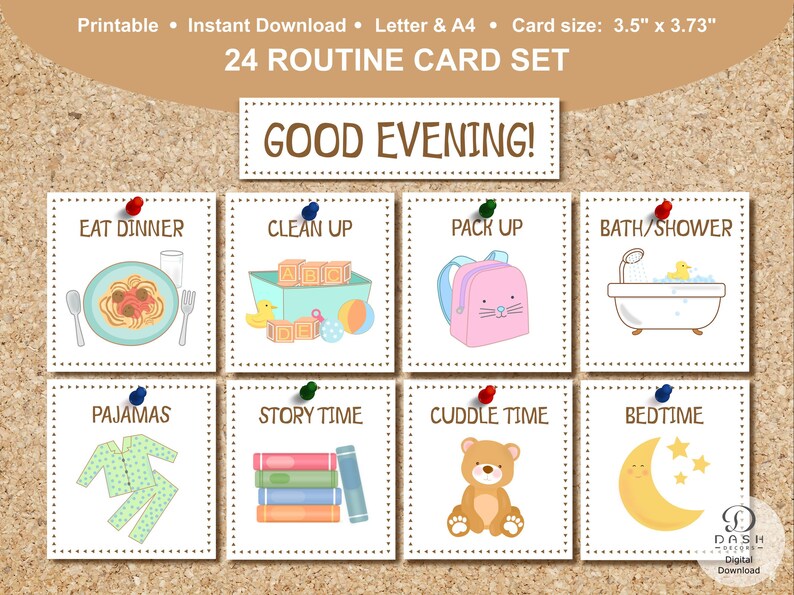 Printable Daily Routine Cards for Kids Visual Routine Cards - Etsy