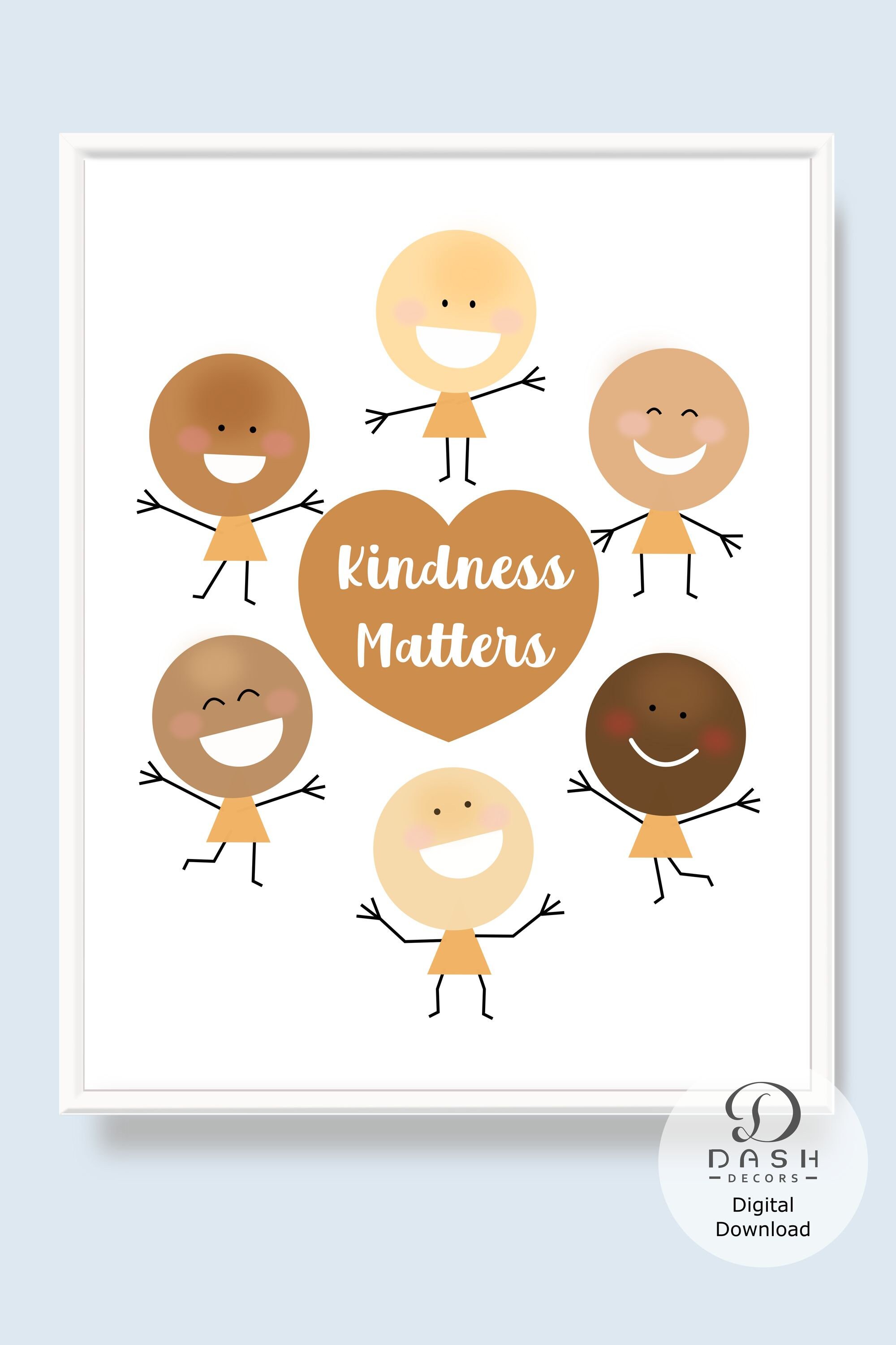 Kindness Matters Poster Sign & Wall Art for Kids Kindness - Etsy