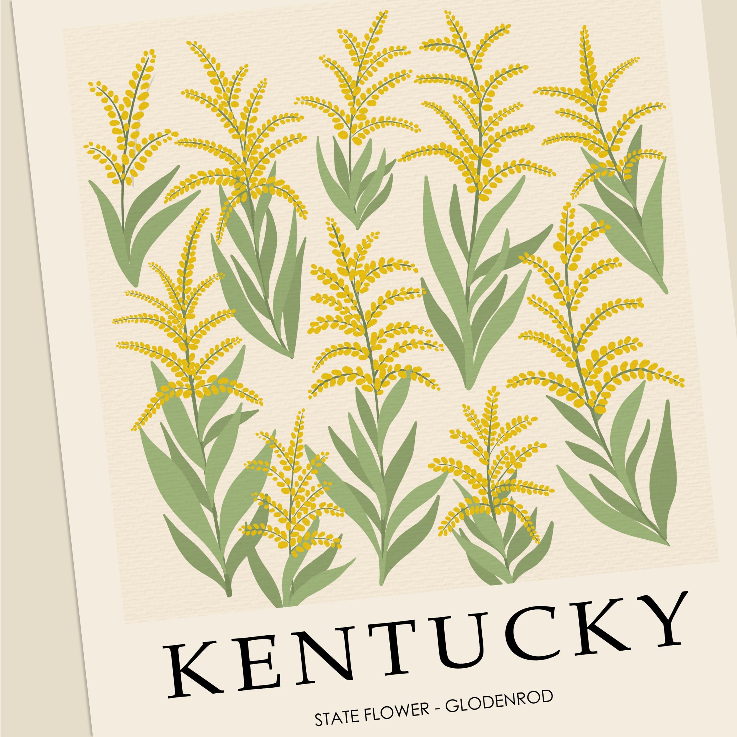 Kentucky Flower Market Art Print With Goldenrod |personalized State ...