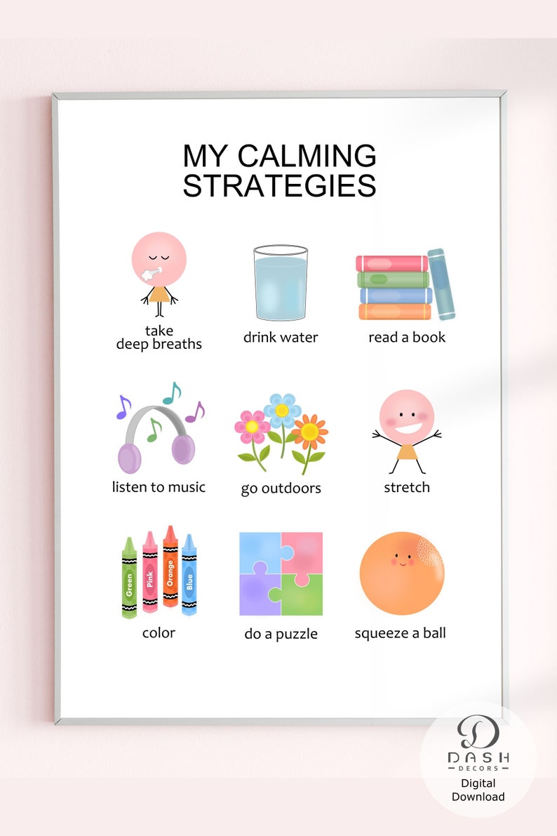 My Calming Strategies Chart & Poster for Kids Feelings - Etsy