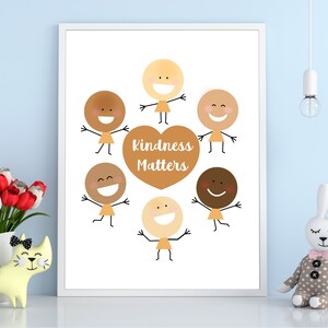Kindness Matters Poster, Sign & Wall Art for Kids - Kindness Wall Art ...
