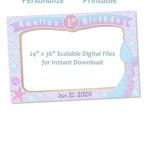 DIY Personalized Mermaid Photo Booth Frame - Selfie Frame Photo Booth ...