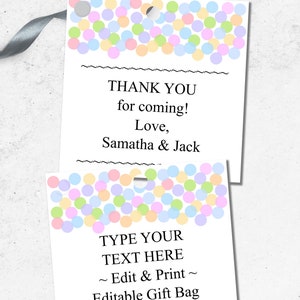 Editable Gift Tags Printable Pastel Confetti Custom Printable Gift Tags ...
