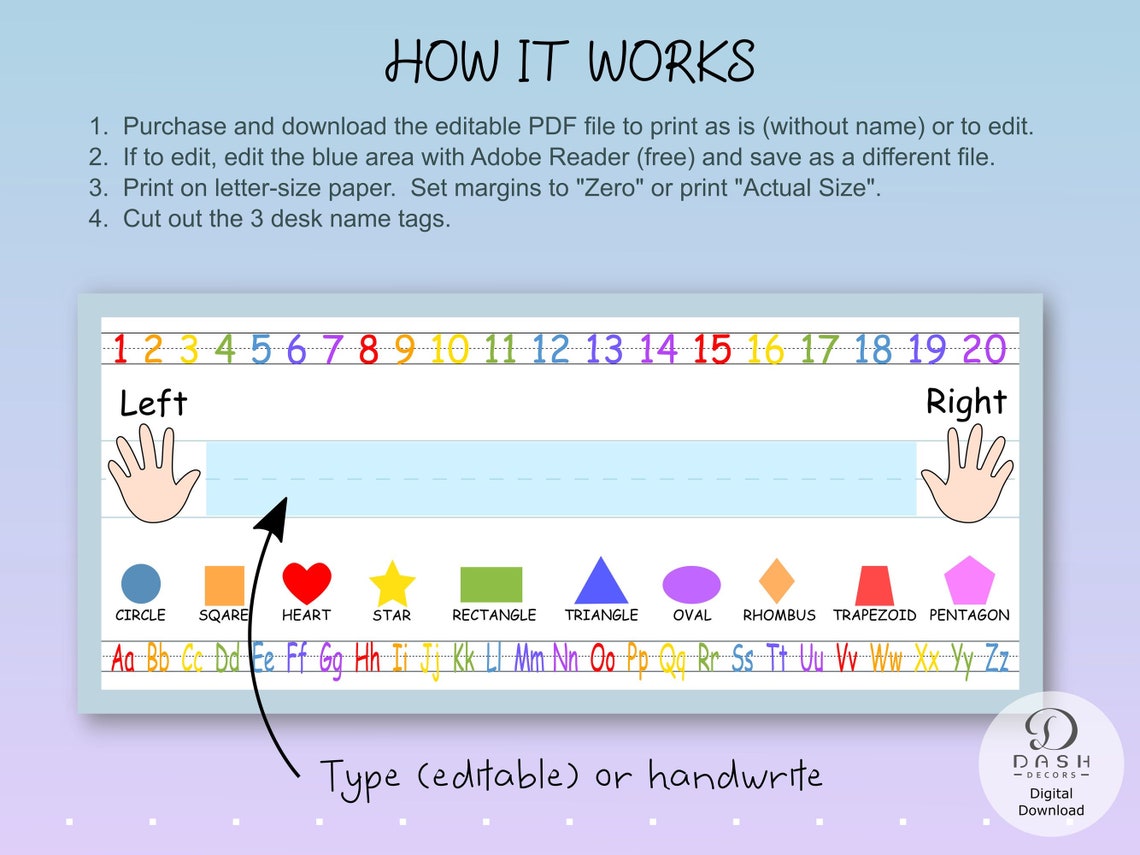 Classroom Name Tags & Name Plates for Students Class Desk - Etsy