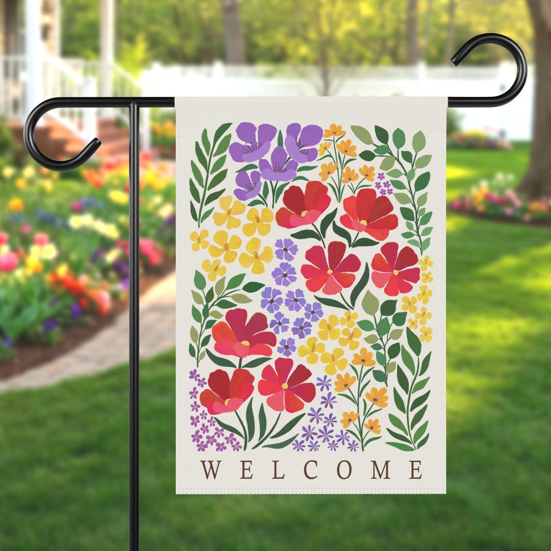 Wildflowers Welcome Garden Flag and House Flag | Outdoor Spring Summer ...