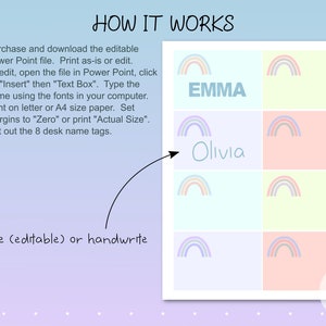 Editable Rainbow Classroom Name Tags for Classroom Desk, Desk Name Tags ...