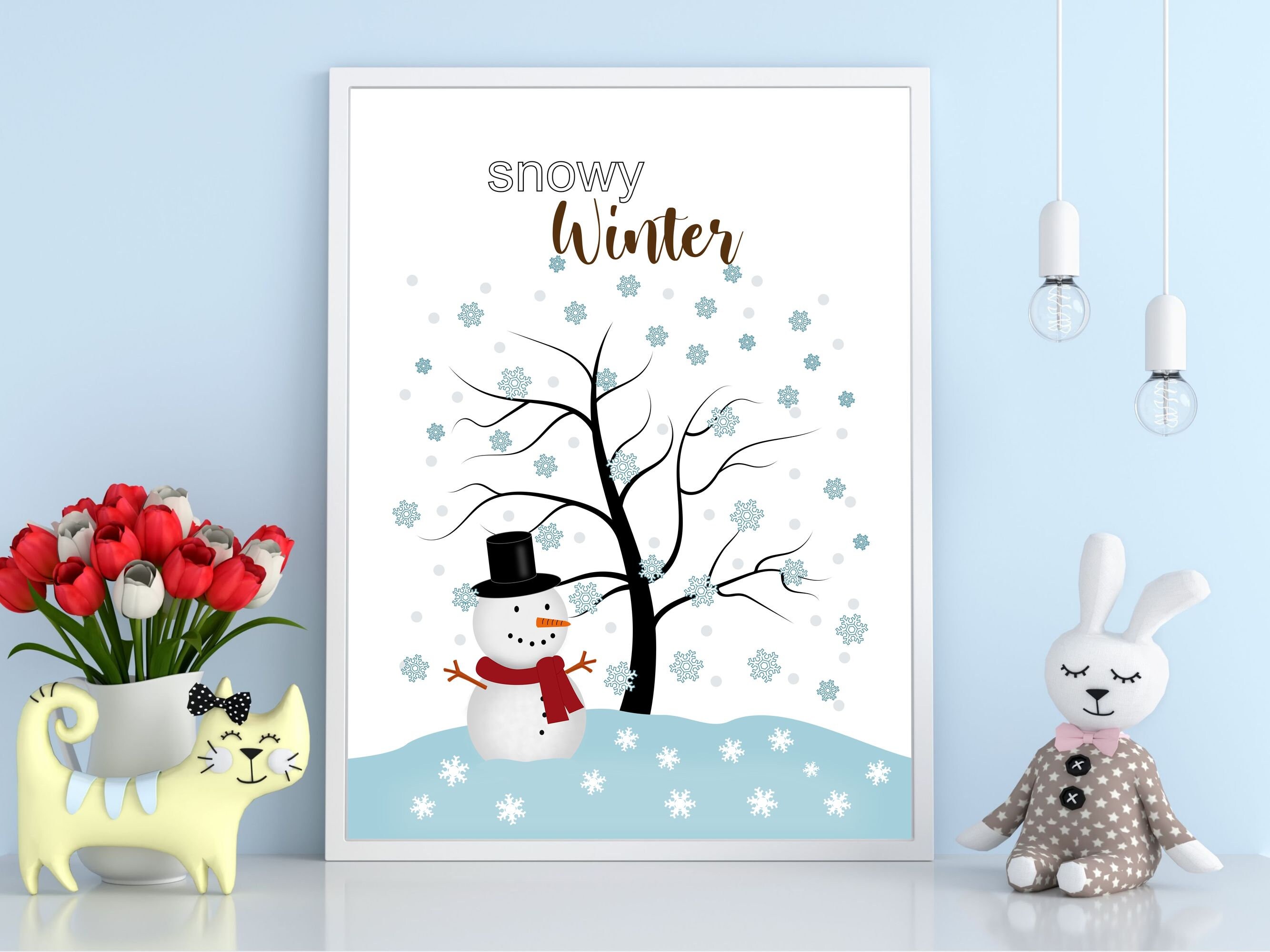 4 Season Wall Art, Poster & Print Set of 4 Four Season Trees Printable ...