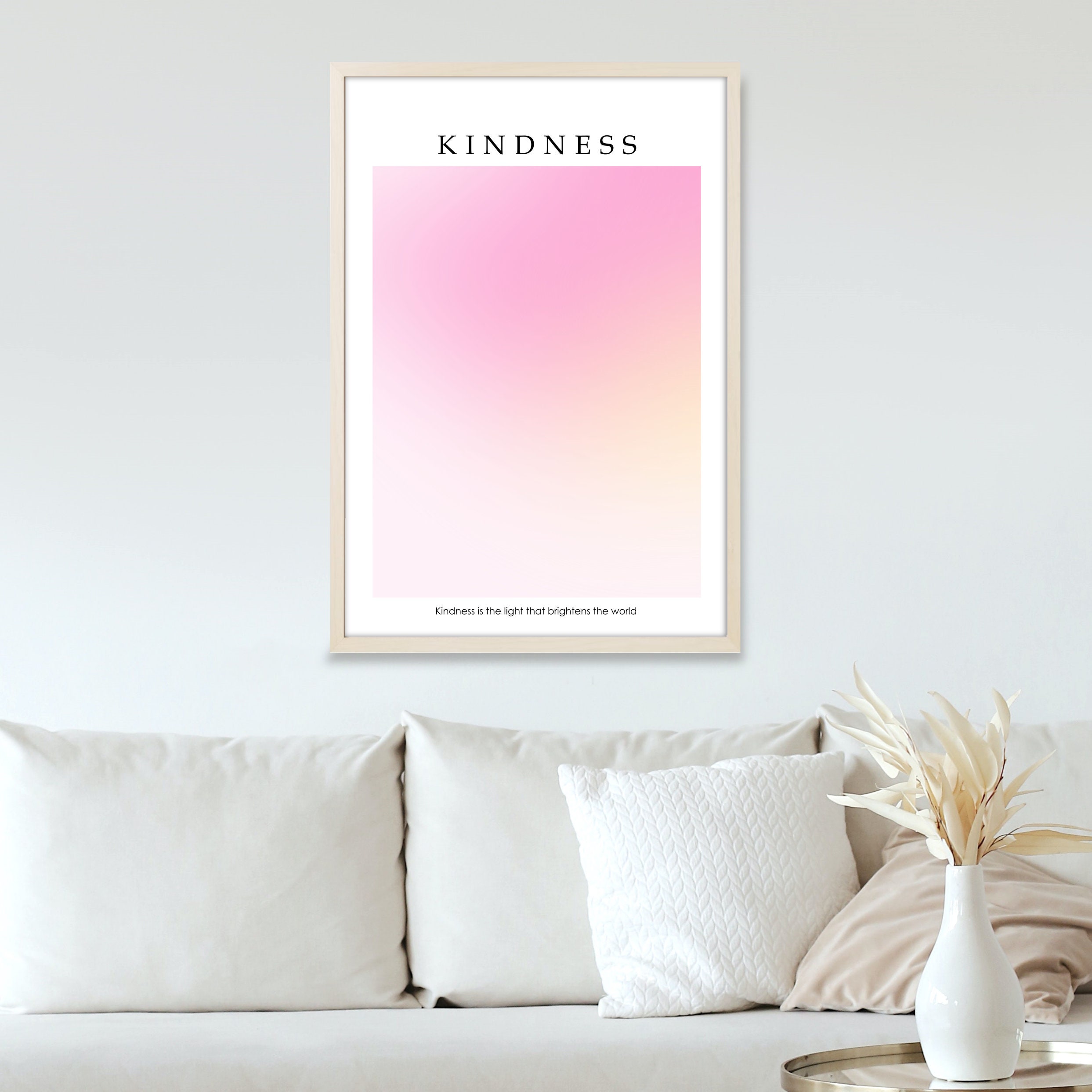 Pink Aura Posters, Set of 3 or 1 Pc, Postive Gradient Aura Print Wall ...