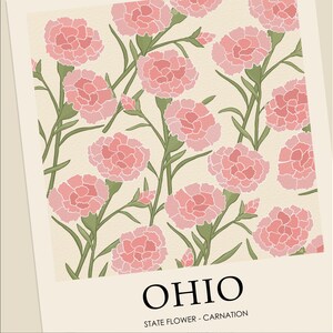 Ohio Carnation Flower Market Print | Flower Market Poster | Pink ...