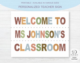 Teacher Classroom Sign Personalized Floral Name Sign Teacher - Etsy
