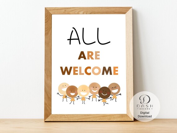 All Are Welcome Here Sign for Classroom & Preschool All Are | Etsy