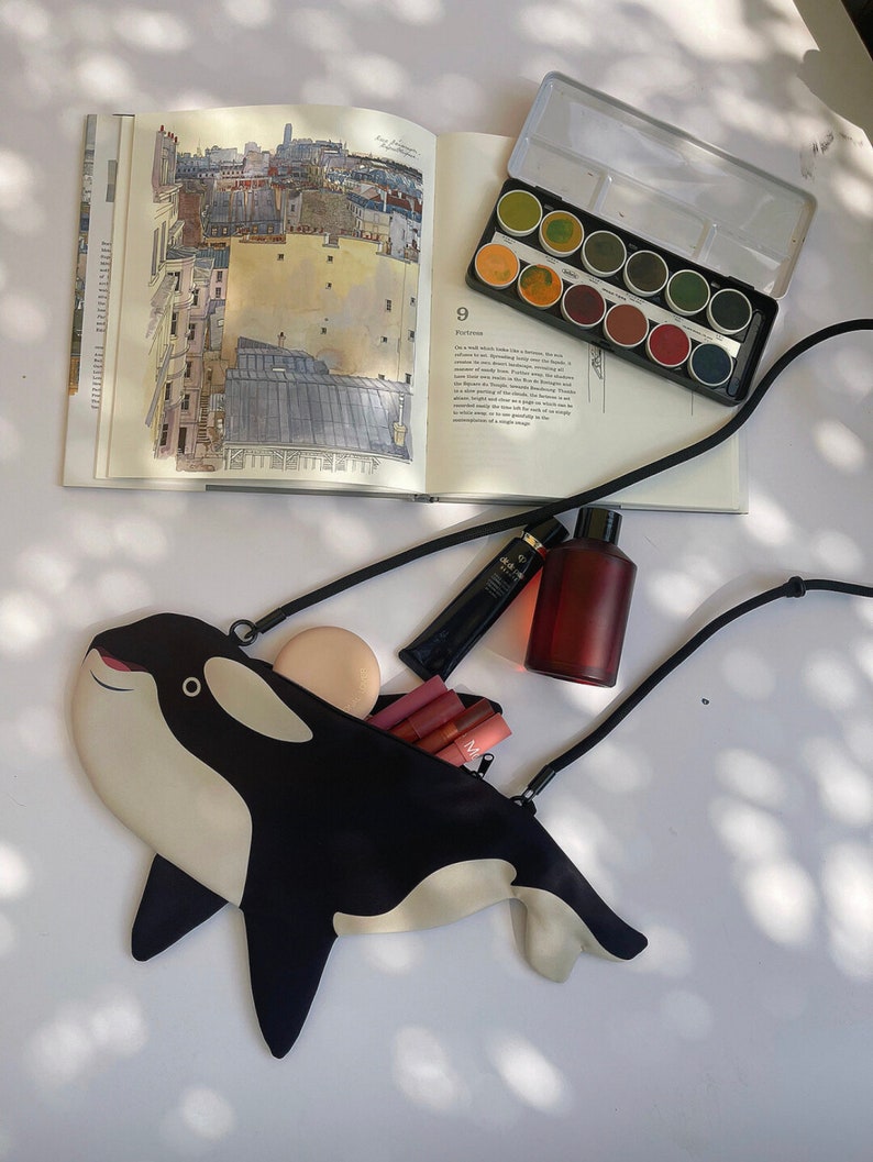 Orca Whale Crossbody Bag, Cute Animal Shoulder Purse for Kids & Adults ...