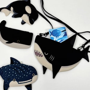 Cute Shark Crossbody Bag, Canvas Shoulder Bag, Kids Messenger Bag ...