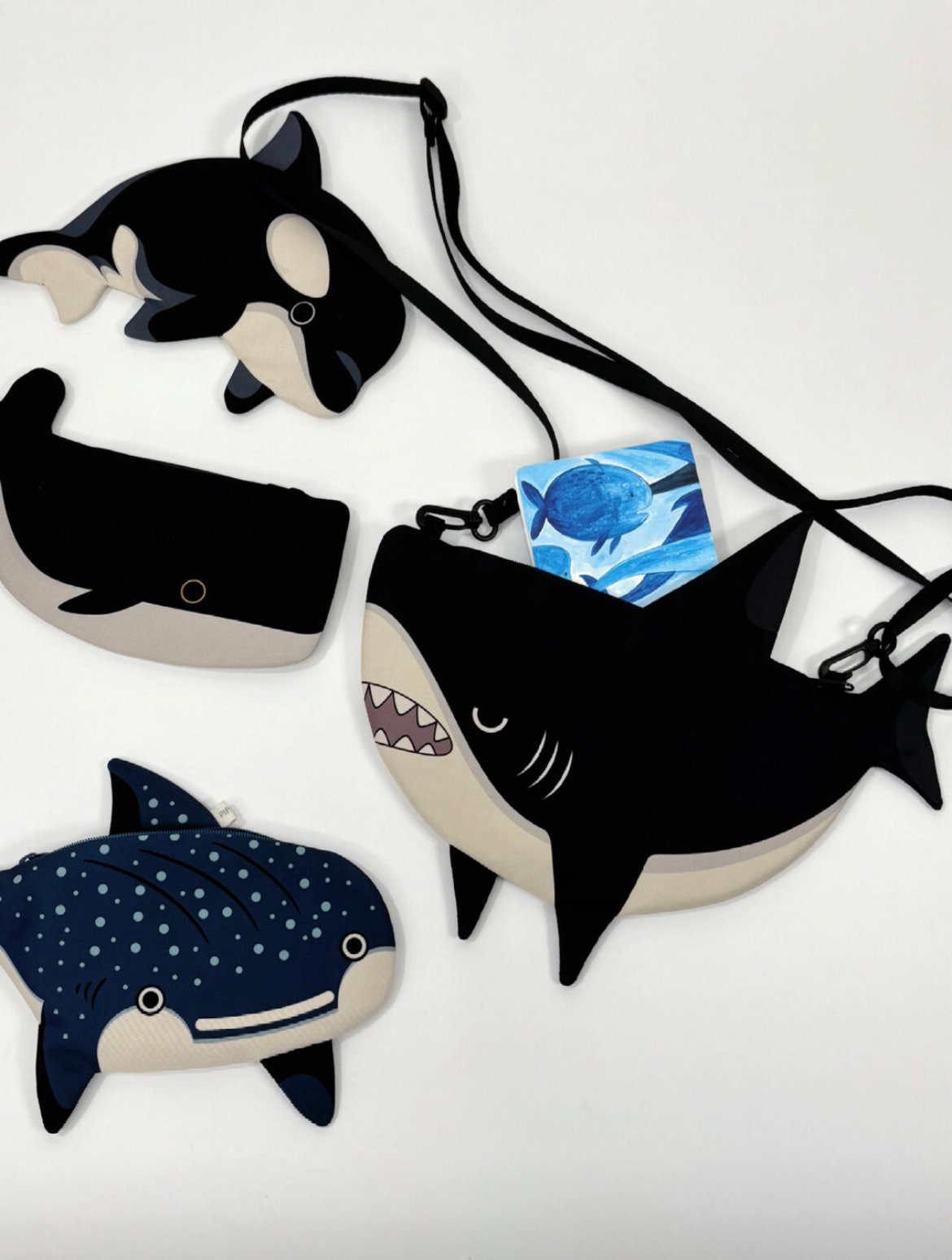 Cute Shark Crossbody Bag, Canvas Shoulder Bag, Kids Messenger Bag ...